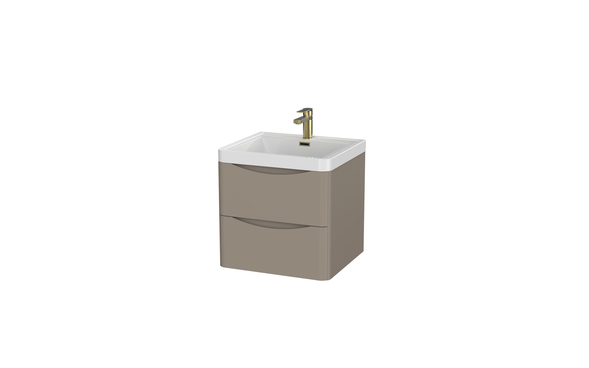 Aragon 500mm Wall Hung 2 Drawer Bathroom Vanity Unit with Basin - Matt ...