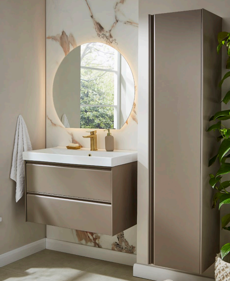 Moon - 600mm 2 Draw Handless Bathroom Floor Vanity Unit & Basin - Coco ...