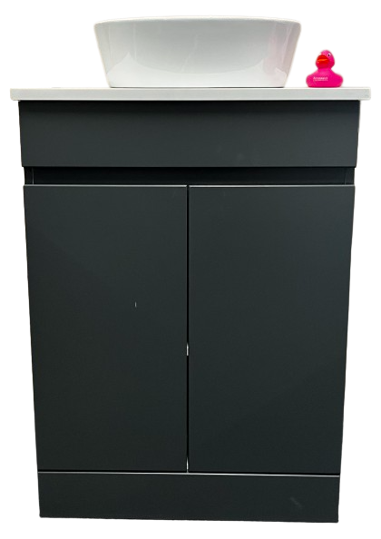 Vares-A Sovereign 600mm 2 Door Handless Bathroom Vanity Unit & Solid C ...