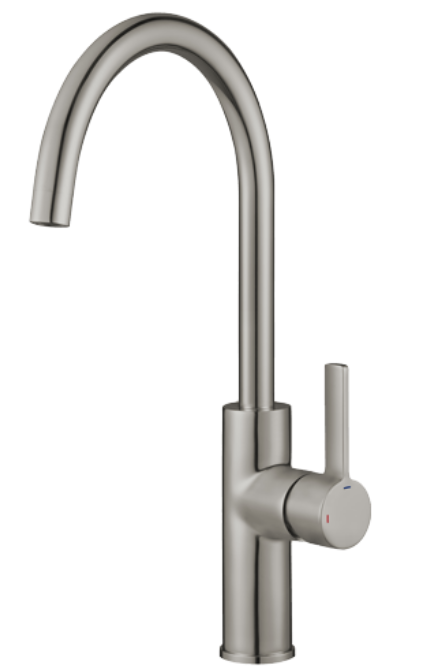 Francis Pegler Jeroni Swept Single Lever Monobloc Kitchen Tap - Brushe ...